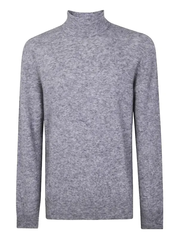 ROBERTO COLLINA Long Sleeve Turtleneck Sweater - Grey