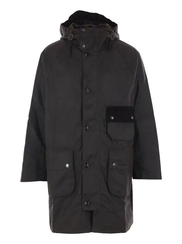 Barbour Oversized Waxed Cotton Parka - Archive Olives