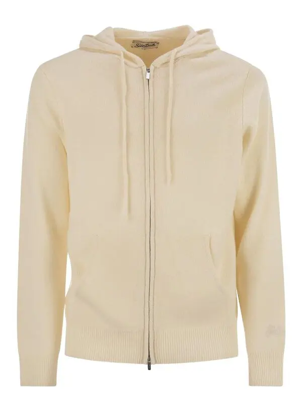 MC2 SAINT BARTH Notting Hooded Zip-up Jumper - White