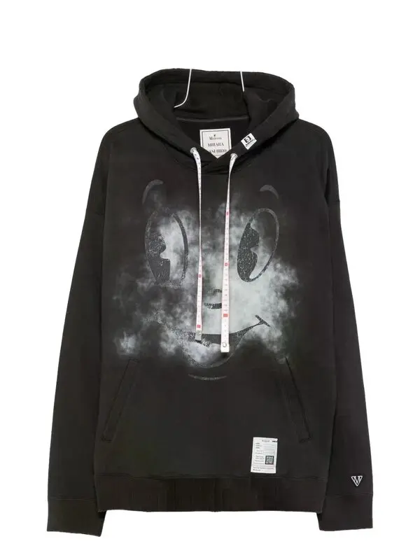 Mihara Yasuhiro Printed Cotton Hoodie - Black