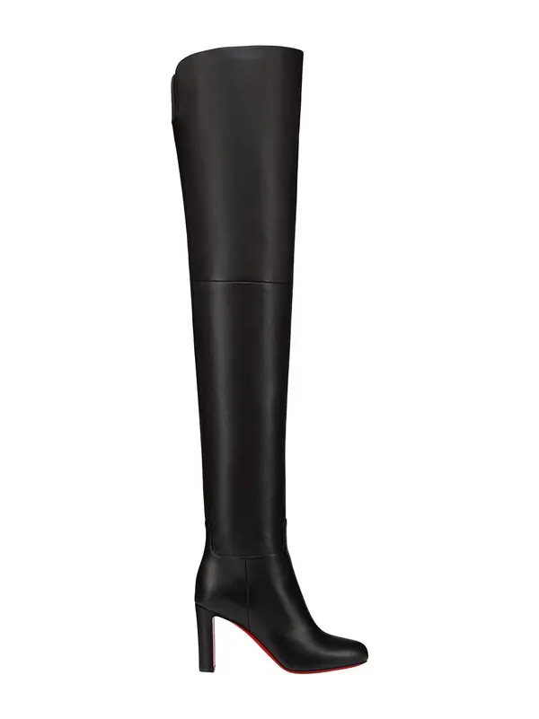 CHRISTIAN LOUBOUTIN Loo Botta 85 Leather Thigh-high Boots - Red