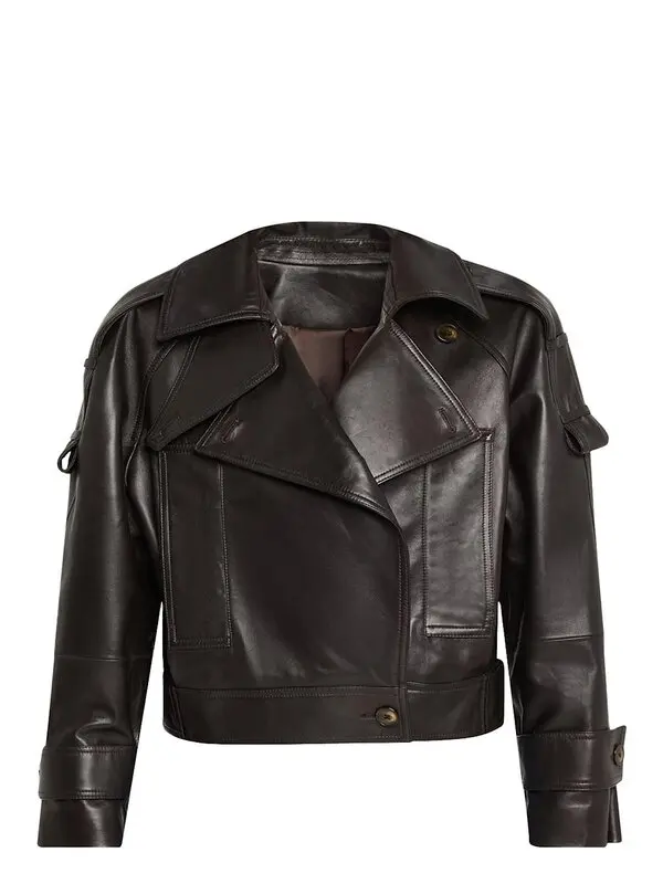 A.L.C. Miles Leather Utility Jacket - Deepest Brown
