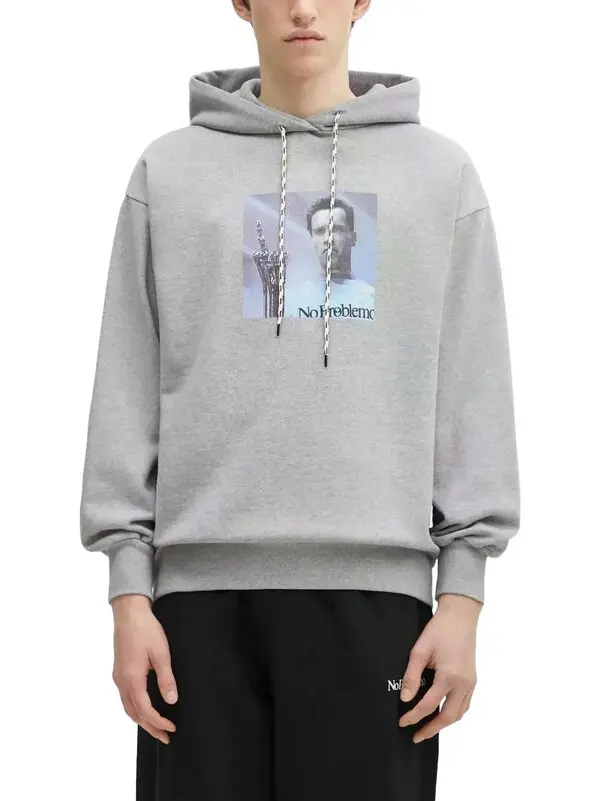 Aries Graphic-print Hoodie - Grey