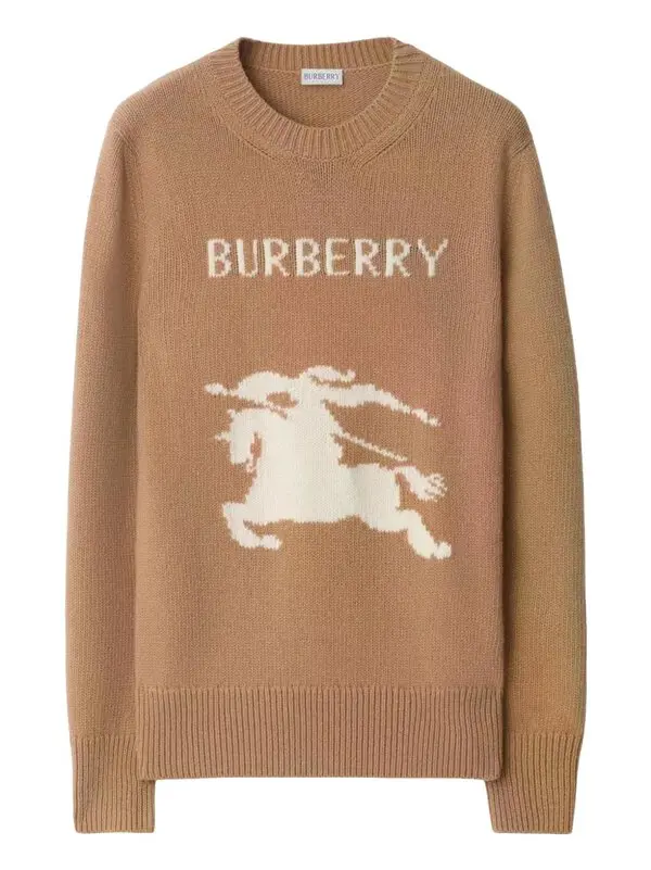 Burberry Logo Wool-cashmere Sweater - Neutrals
