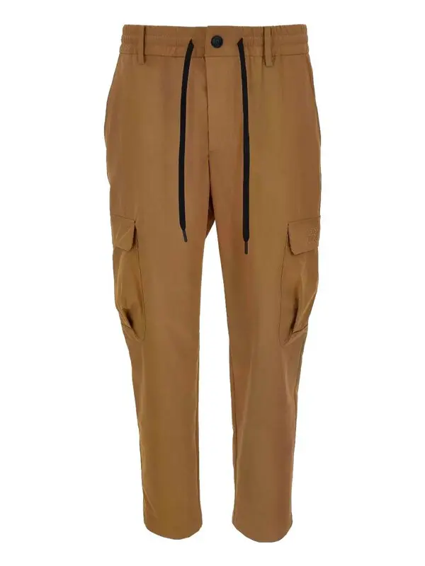 Versace Cargo Pocket Drawstring Trousers - Brown