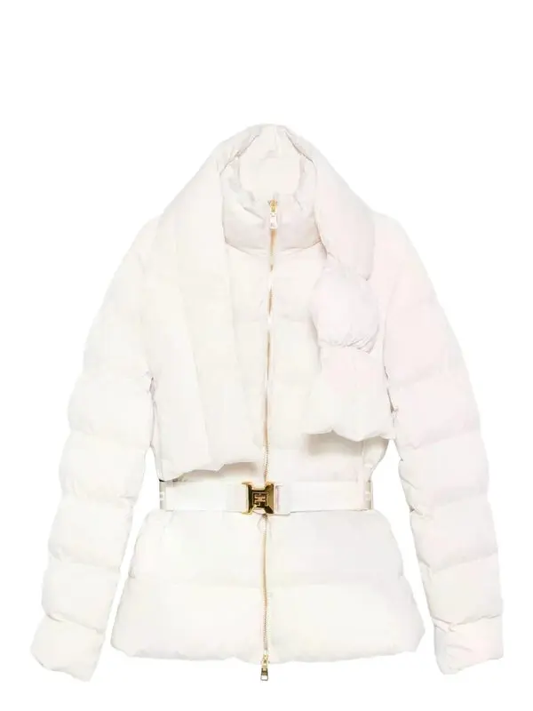 Elisabetta Franchi Belted Padded Jacket - White