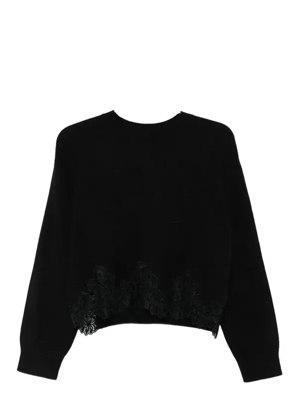 TWINSET Lace-detail Pullover Sweater - Black
