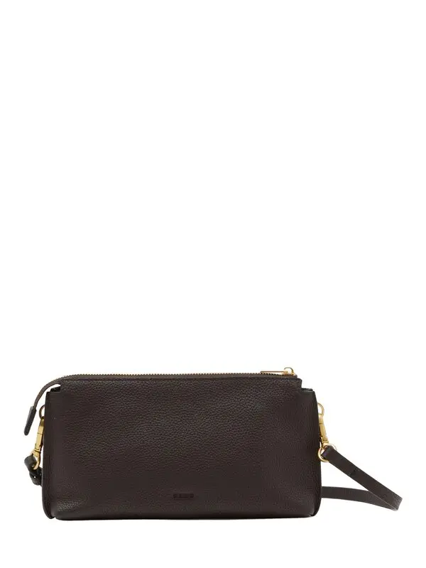 REISS Leather Double-pouch Crossbody Bag - Brown