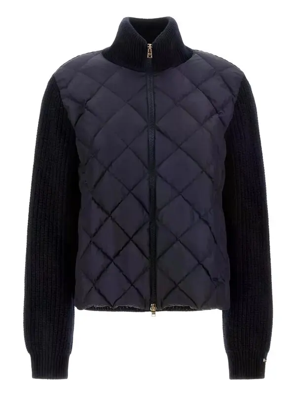 Herno Quilted Panelled Cardigan - Blue
