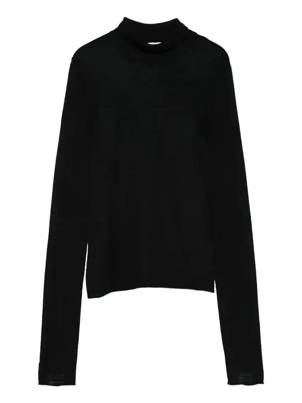 Patrizia Pepe Turtleneck Knitted Top - Black
