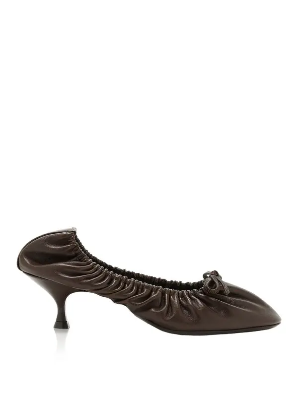 HERBERT LEVINE Gather Around Leather Pumps - Brown