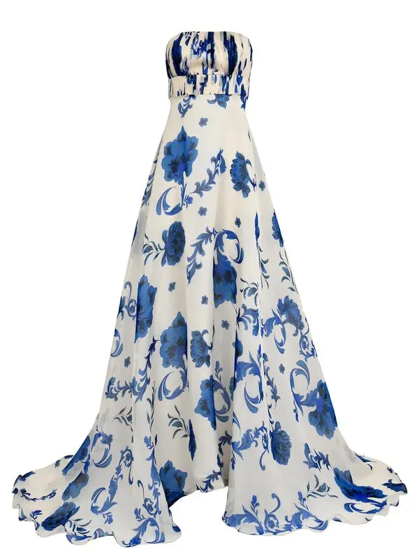 FRANCESCA MIRANDA Akoniton Strapless Gown - Blue