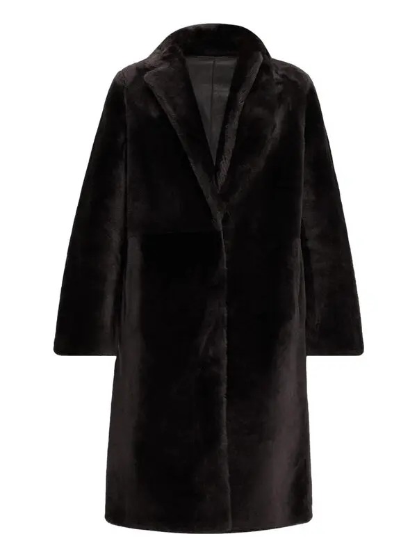 YVES SALOMON Long Reversible Shearling Coat - Etain