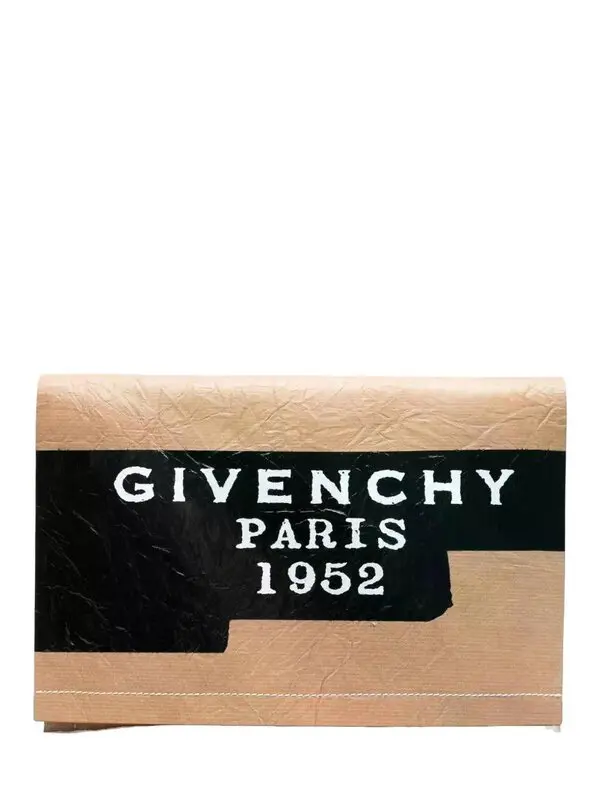 Givenchy Logo-print Flap Clutch - Neutrals