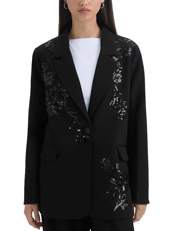 NVLT Sequin Embellished Blazer - Black