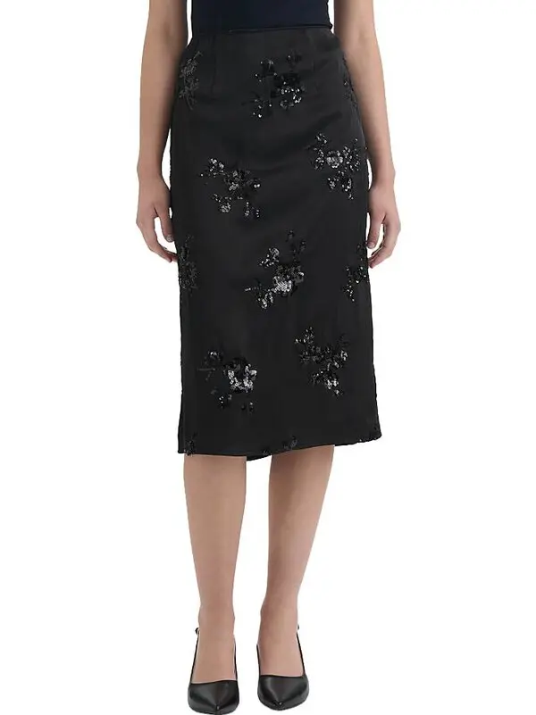 NVLT Embellished Midi Skirt - Black