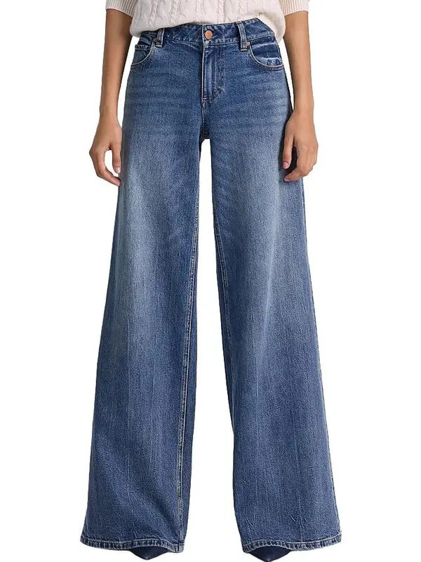 Alice + Olivia Chic High Rise Wide Leg Jeans - Brooklyn Blue