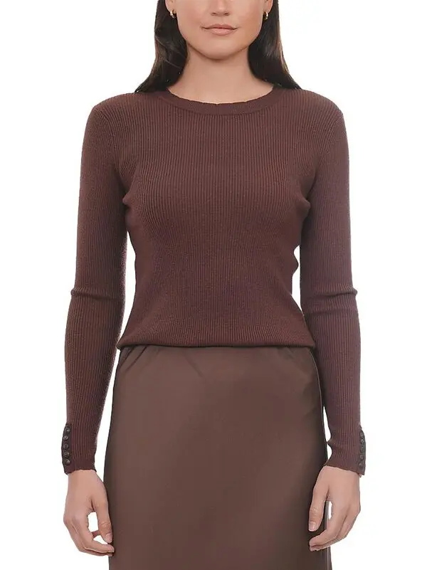 POINT Scallop Knit Sweater - Chocolate
