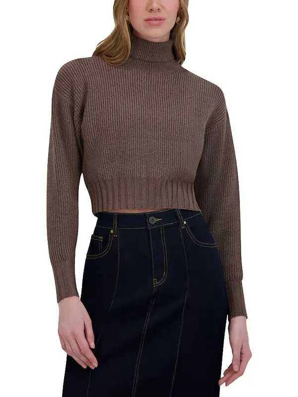 POINT Chunky Dolman Sleeve Sweater - Heather Chocolate