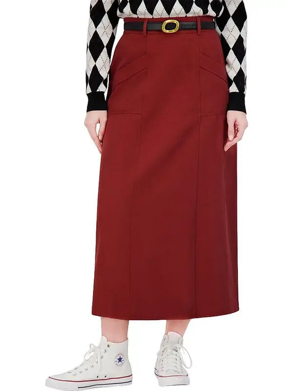 POINT Twill Pocket Skirt - Syrah