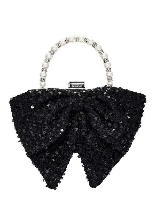 Sachin & Babi Sequin Tweed Evening Bag - Black