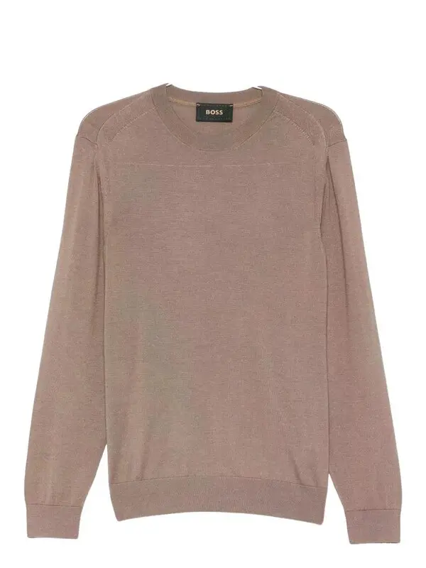 BOSS Crew-neck Fine Knit Sweater - Brown
