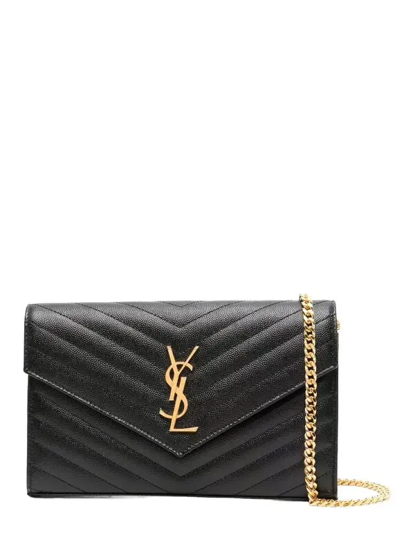 Saint Laurent Cassandre Logo-plaque Clutch - Black
