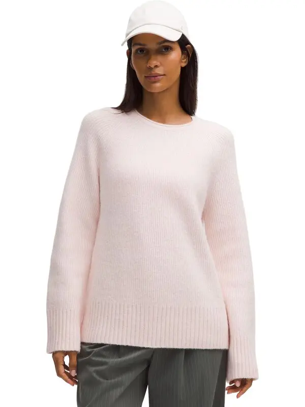 Lululemon Alpaca-blend Crewneck Sweater - Heathered Blissful Pink