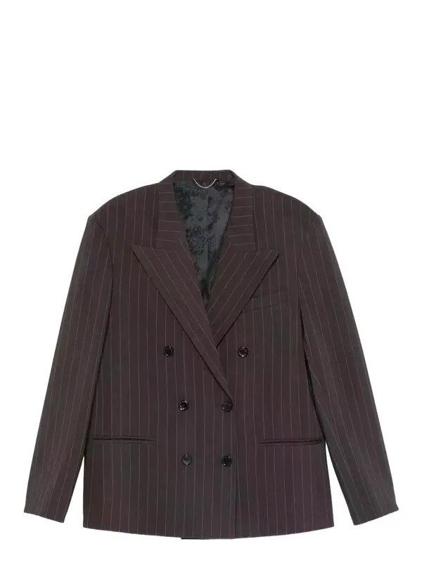 Magda Butrym Striped Double-breasted Blazer - Brown