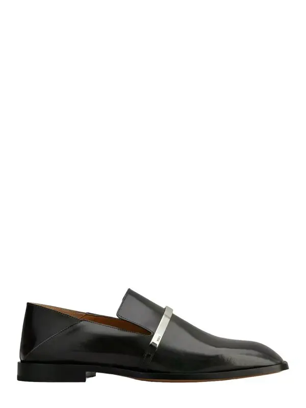 TOD'S Metallic-bar Leather Loafers - Black
