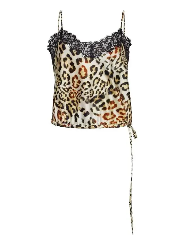 Cara Cara Lace-trimmed Leopard-print Camisole - Neutrals