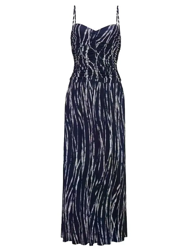 Cara Cara Ruched Midi Dress - Blue