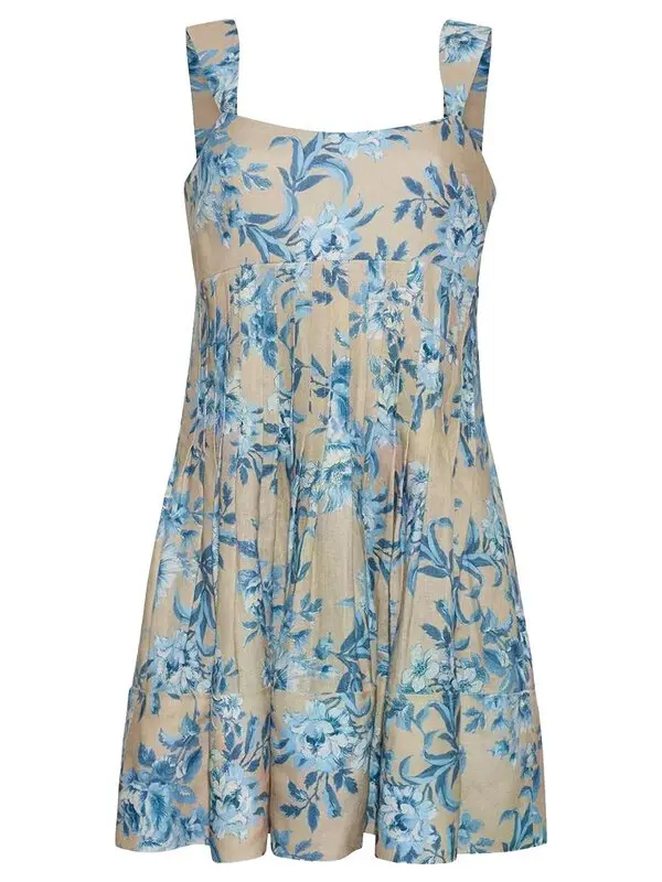 Cara Cara Floral-print Mini Dress - Blue