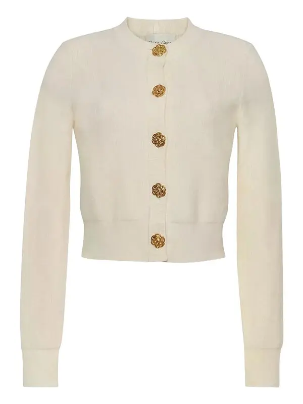 Cara Cara Ellery Floral-button Cardigan - Neutrals