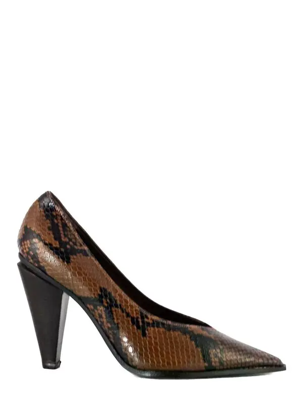 Roberto Festa 100mm Snakeskin Pointed-toe Pumps - Brown