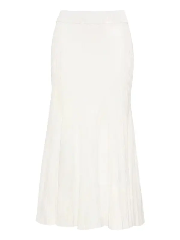 Cara Cara Dara Ribbed Midi Skirt - White