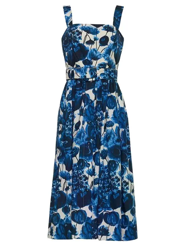 Cara Cara Candace Floral Print Midi Dress - Blue