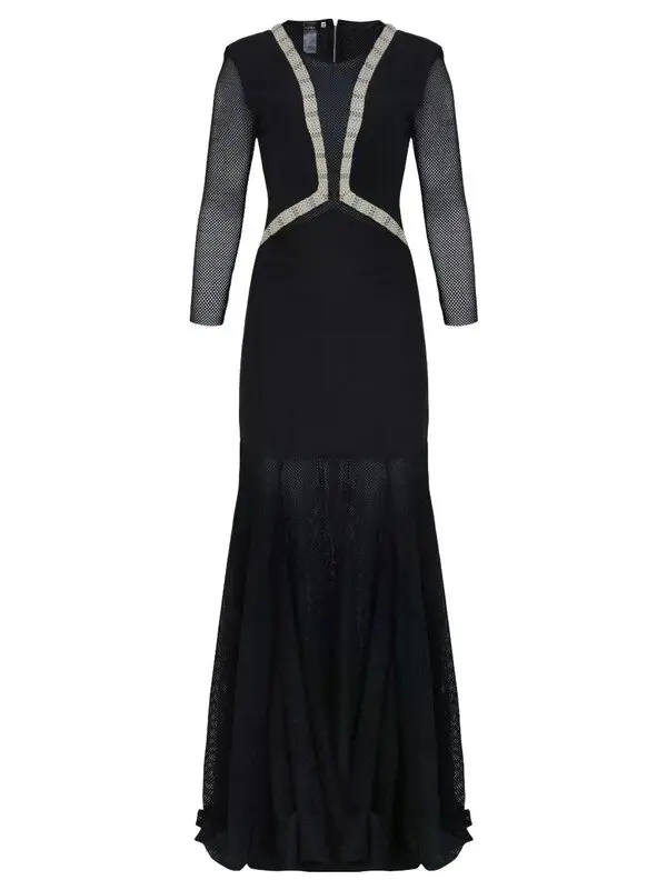 AMIR SLAMA Mesh-panel Maxi Dress - Black