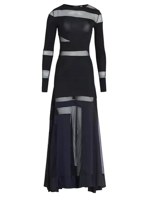 AMIR SLAMA Sheer-panel Maxi Dress - Black