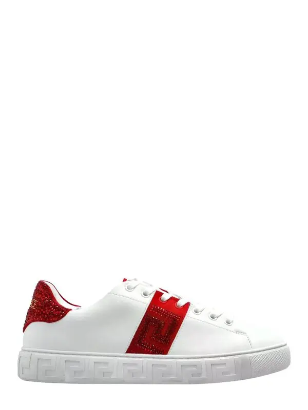 Versace Greca Embellished Sneakers - White