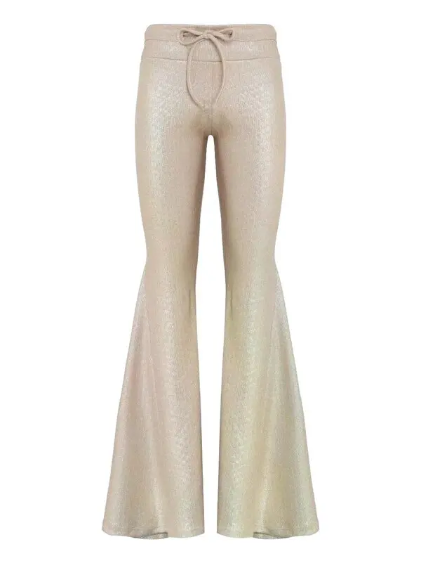 AMIR SLAMA Drawstring Flared Trousers - Neutrals
