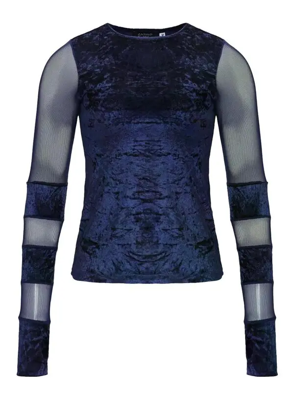 AMIR SLAMA X Astrid Mesh-panel Top - Blue