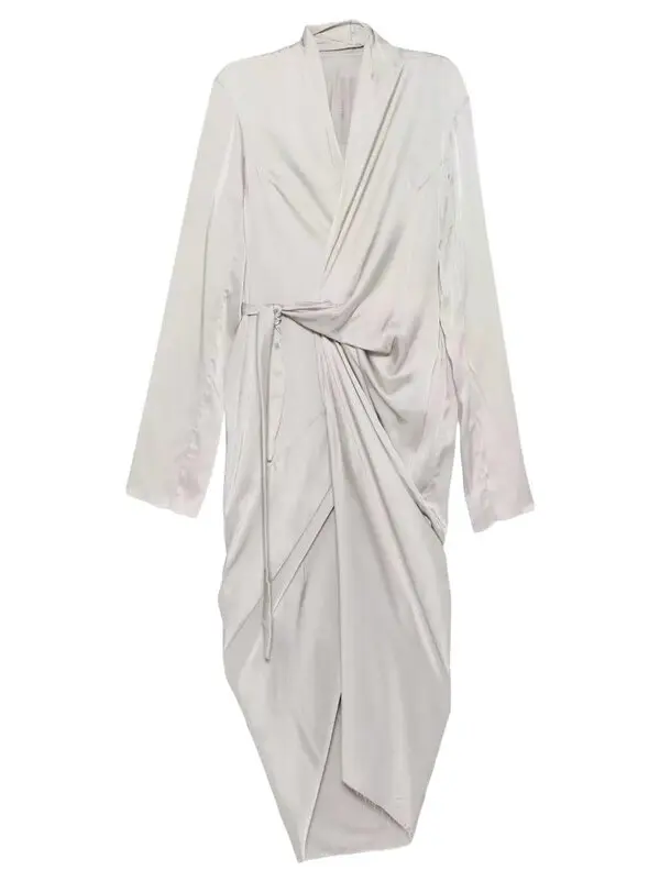 Rick Owens Draped Wrap Midi Dress - Grey