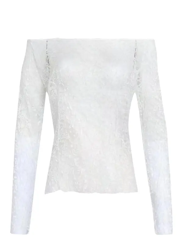 AMIR SLAMA X Astrid Lace Top - White