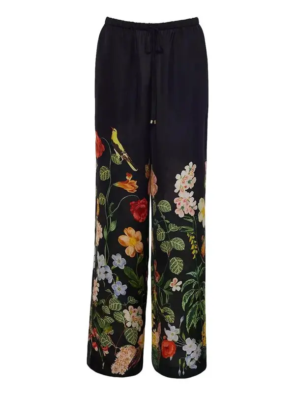 Cara Cara Girona Floral-print Trousers - Black