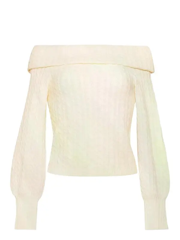 Cara Cara Off-shoulder Cable-knit Top - White
