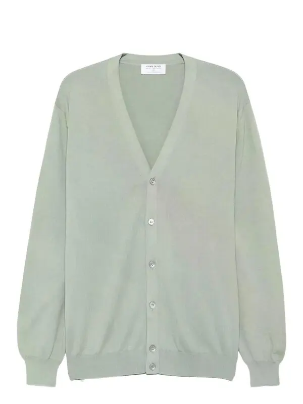 GRAN SASSO V-neck Button Cardigan - Green