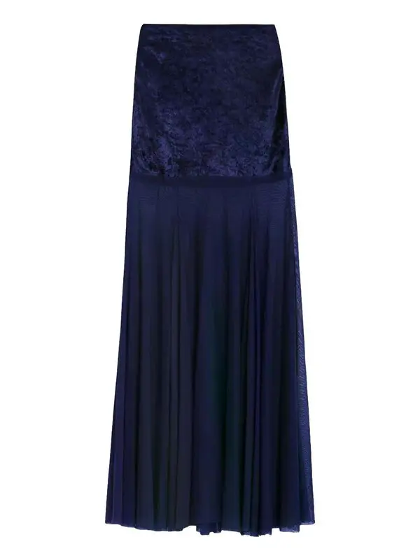AMIR SLAMA X Astrid Panelled Maxi Skirt - Blue