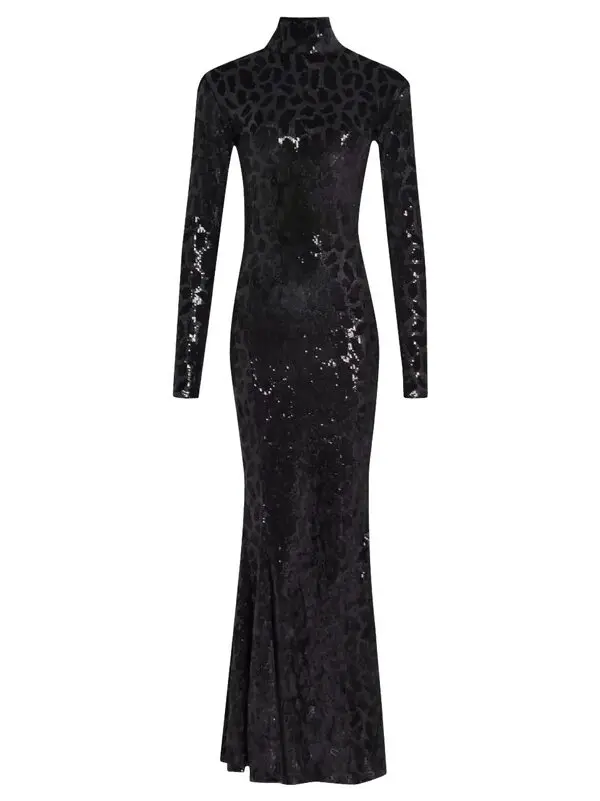 AMIR SLAMA X Astrid Sequined Maxi Dress - Black