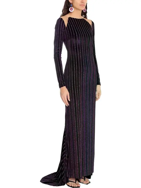 AMIR SLAMA X Astrid Striped Maxi Dress - Purple